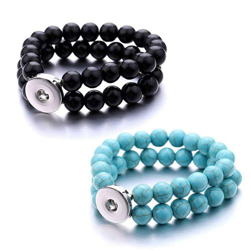 Double Beaded 1 Snap Bracelet | Snap Jewelry Ginger Charms | SnapAccents