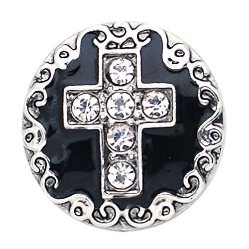Cross Snap - Rhinestone Black Scroll | Snap Jewelry Ginger Charms ...