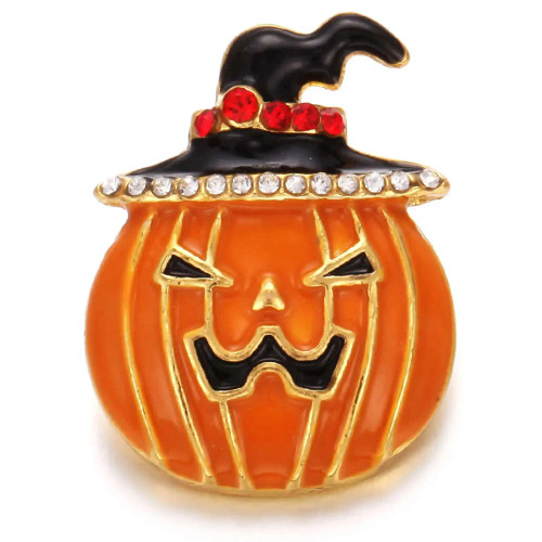 Pumpkin Rhinestone Snap - Orange | Snap Jewelry Ginger Charms | SnapAccents