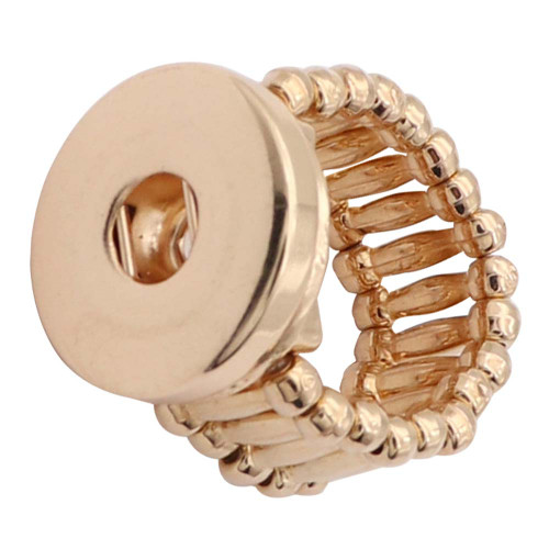 Snap Ring - Simple Stretch Bar Band (Gold) - SnapAccents
