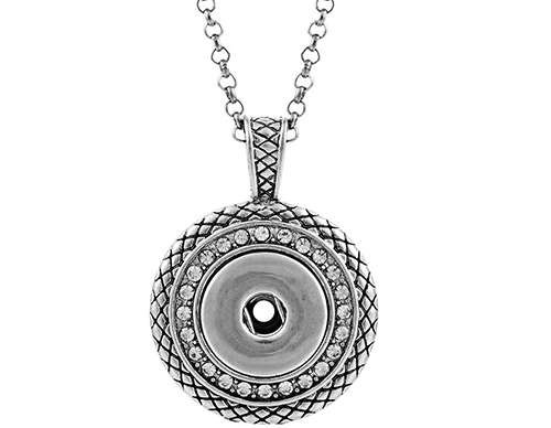 Woven Rhinestone 1 Snap Necklace | Snap Jewelry Ginger Charms | SnapAccents