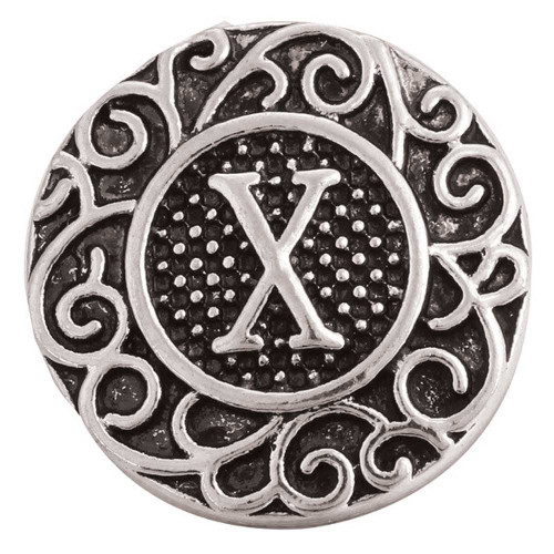Initial Snap jewelry letter monogram X ginger charm button