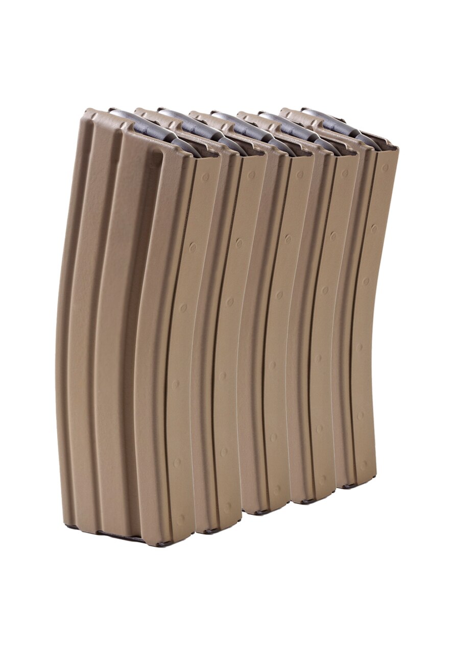 (5) Pack AR-15 30 Rd .223 FDE (AL) Magazine