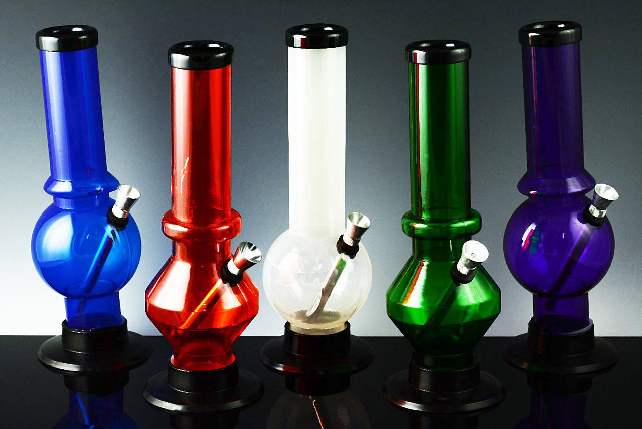 (US Made) 10" Medium Acrylic Water Pipe - WP154 | Wholesale Plastic Bongs