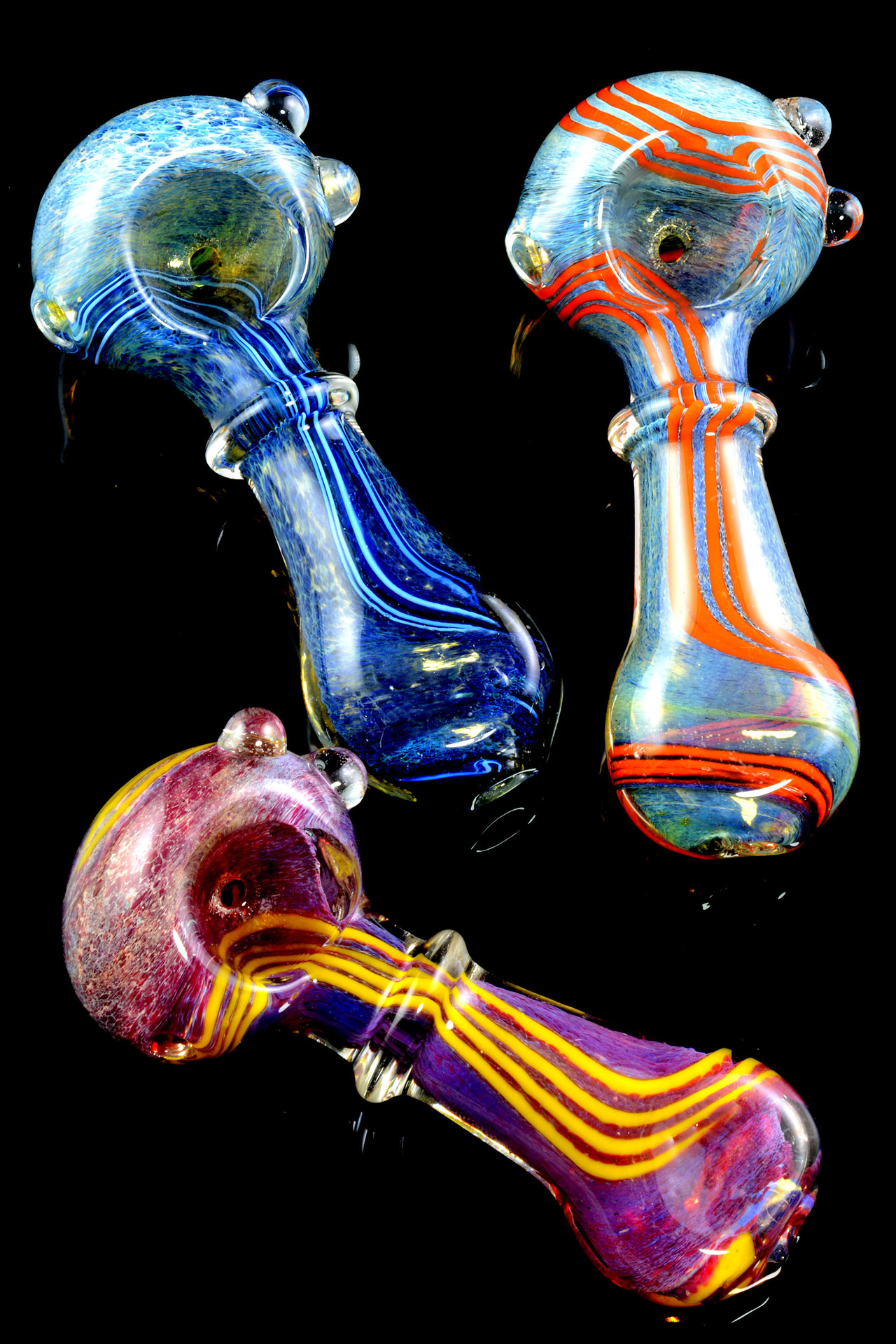 Small Silver Fumed Frit Glass Pipe P1885 Wholesale Smoke Shop Supplies