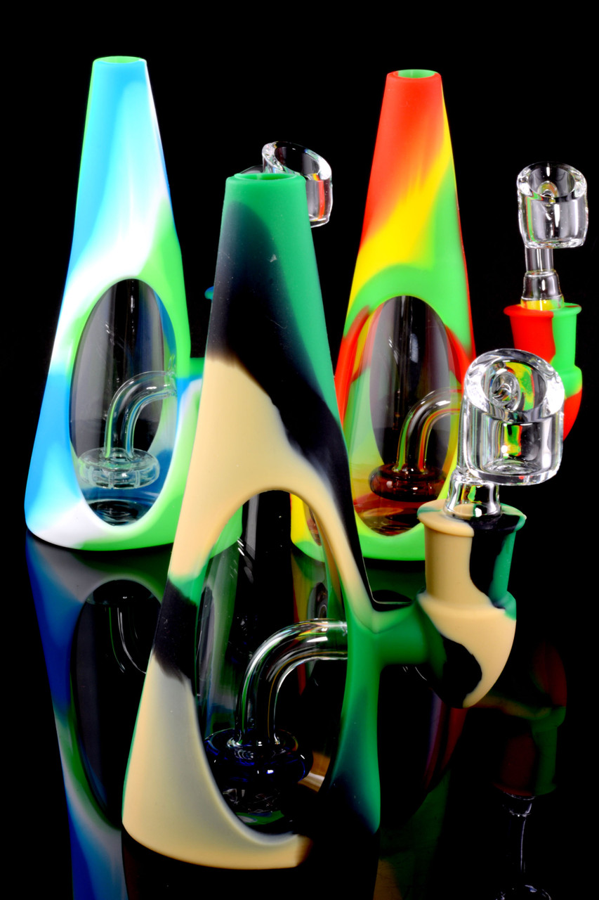 Colorful Silicone Cone Dab Rig - WP1832 | Wholesale Smoke Shop Distributor
