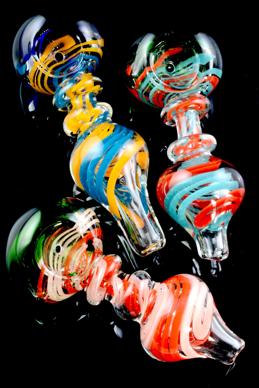 Small Colorful Striped Glass Pipe - P2016 | Bulk Inexpensive Smoking ...