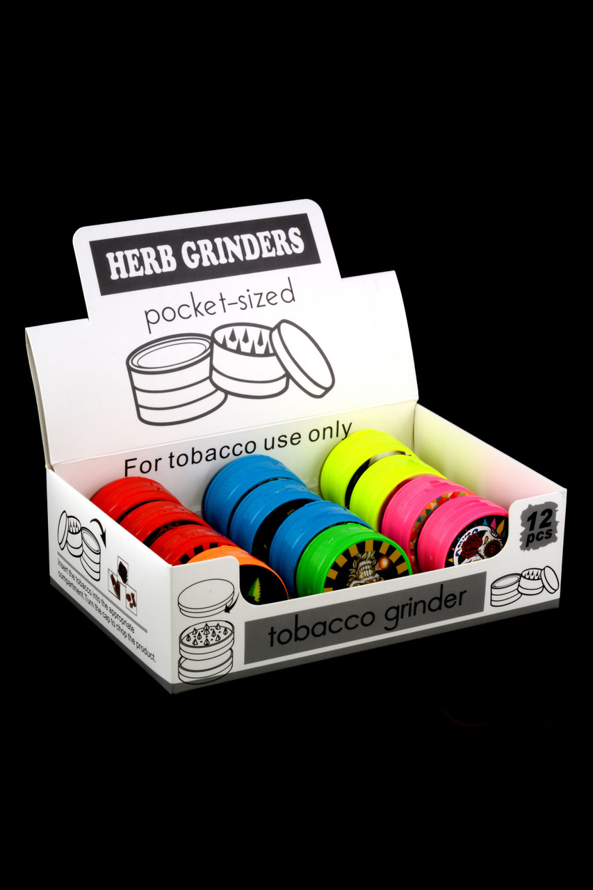 50mm 3 Part Colorful Plastic Sticker Decal Grinder - G0399 | Bulk Cheap ...