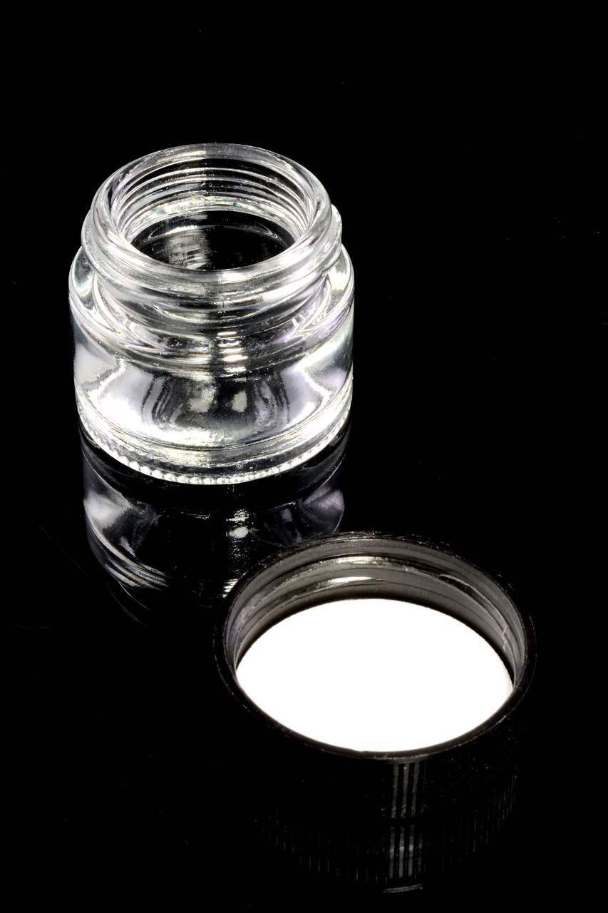 5ml Glass Wax Jar with Black Lid - J0230 | Wholesale Dab Accessories
