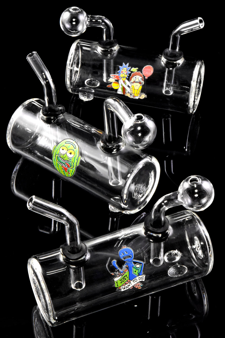 Small Clear Glass Barrel Oil Burner Rig with Decal - OIL161 | Wholesale ...