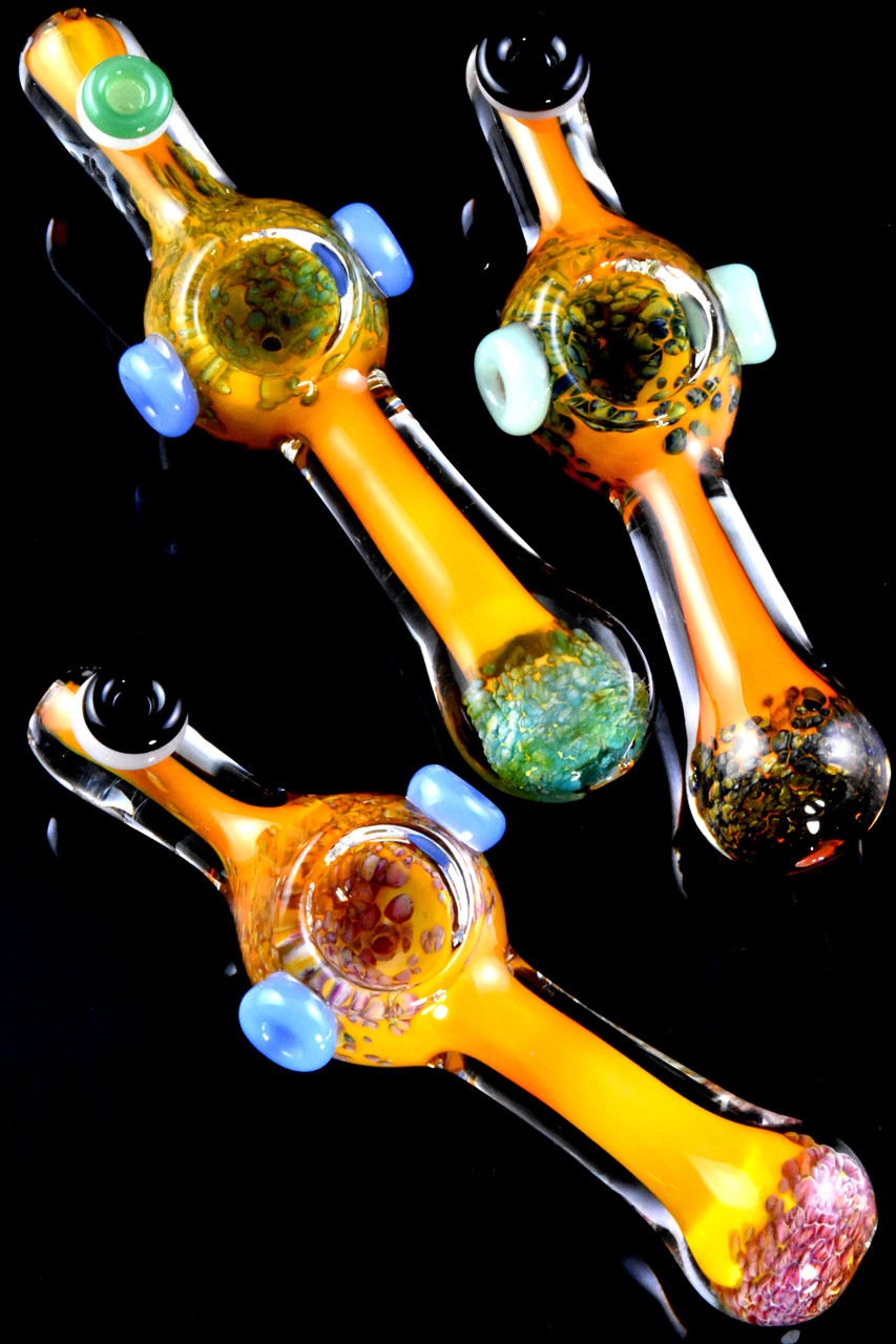Gold Fumed Color Changing Frit Glass Conehead Pipe - P2721 | Wholesale ...