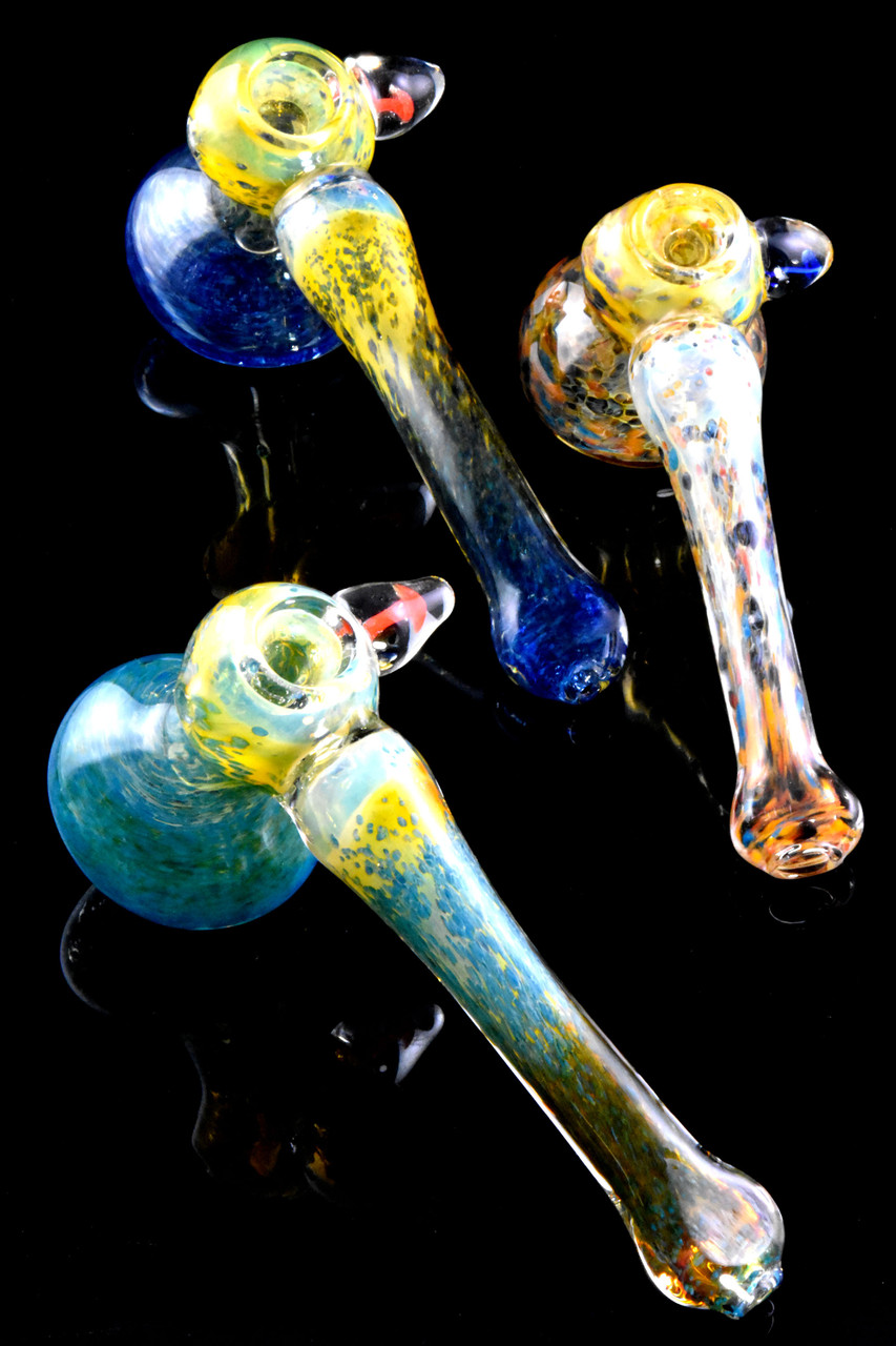 Small Color Changing Frit Glass Hammer Bubbler - B1342 | Wholesale ...