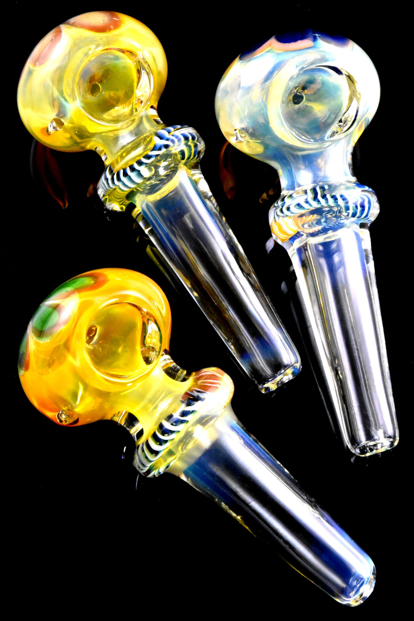 Color Changing Floral Glass Pipe - P2731 | Wholesale Smoking Pipes