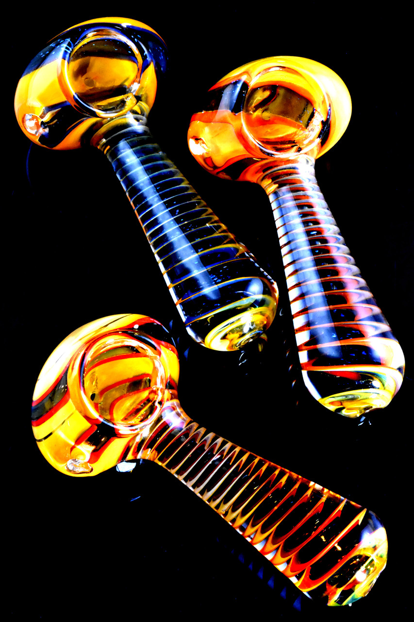 Thick Gold Fumed Dichro Swirl Glass Pipe - P2791 | Wholesale Tobacco ...