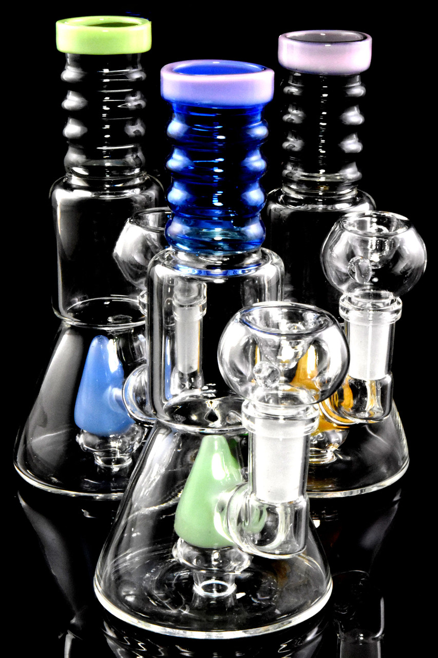 Small Stemless GoG Beaker Water Pipe with Bee Showerhead Perc - WP2832 ...
