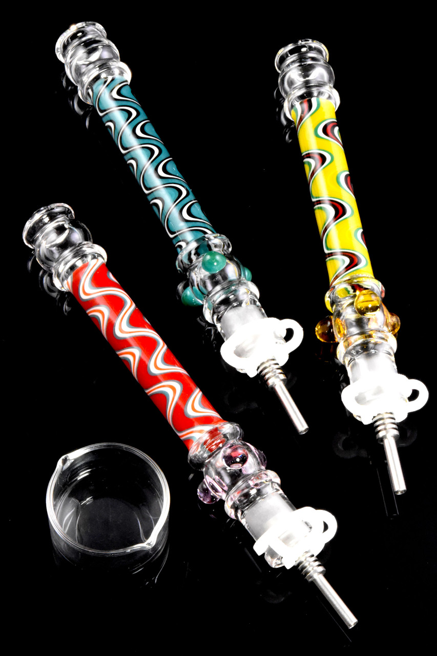 Colorful Reverse Striped Glass Dab Straw - P2855 | Wholesale Head Shop ...