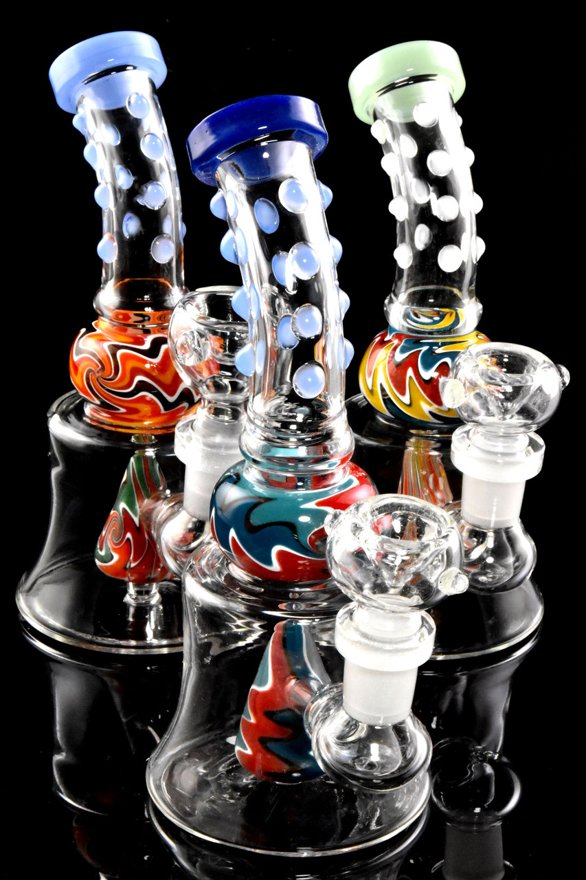 Small Reverse Striped GoG Stemless Water Pipe with Perc - WP2862 ...
