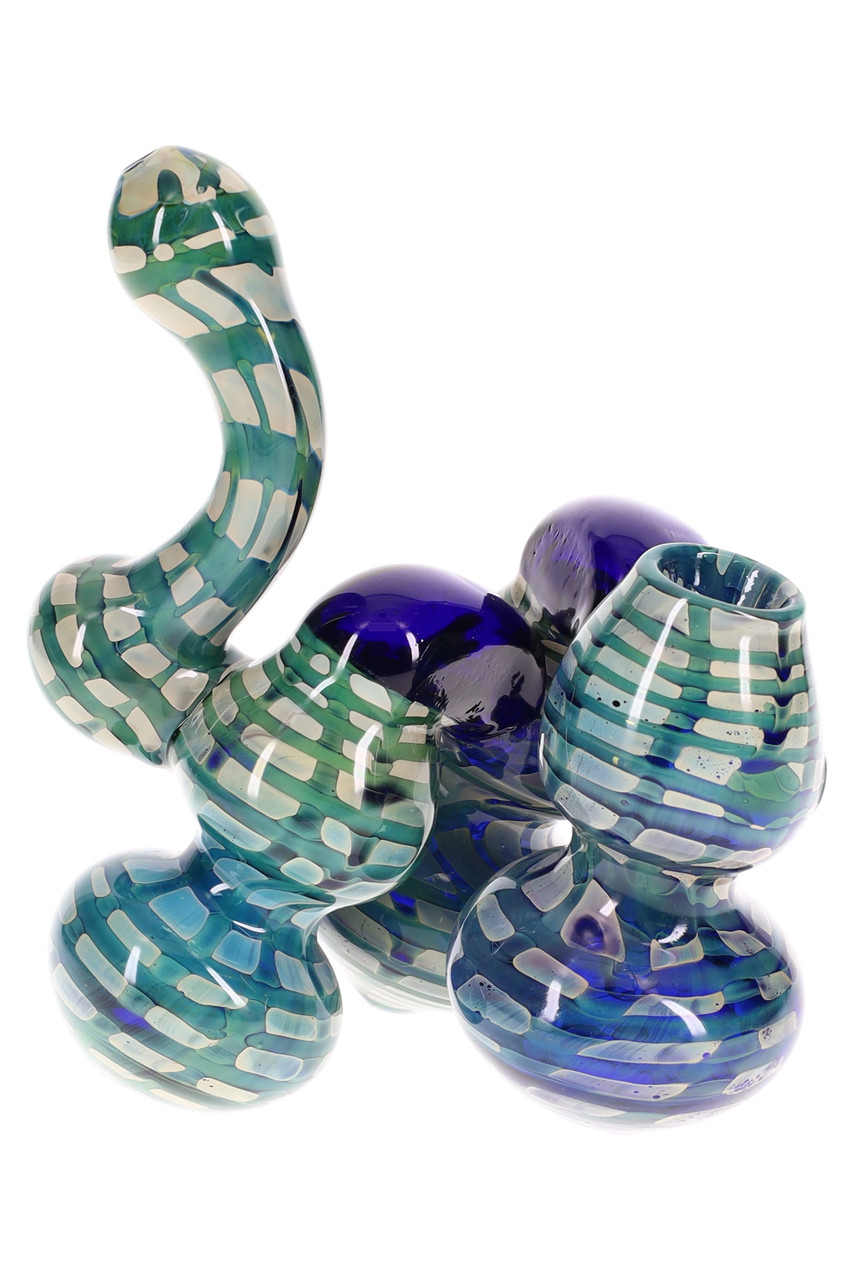 Silver Fumed Net Triple Chamber Sherlock Glass Bubbler - B1393 ...