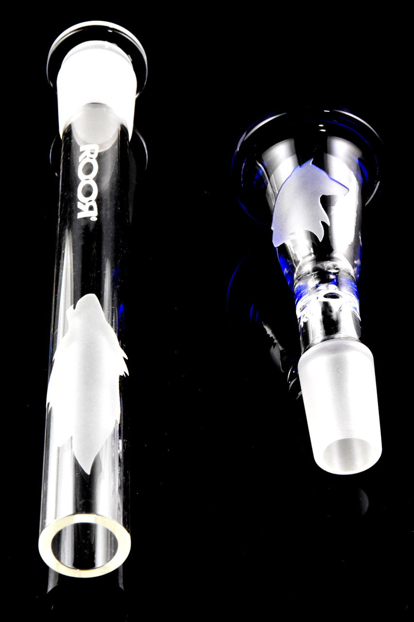 RooR Limited Edition 18" Sandblasted Glass Blue Wolf Beaker Water Pipe ...