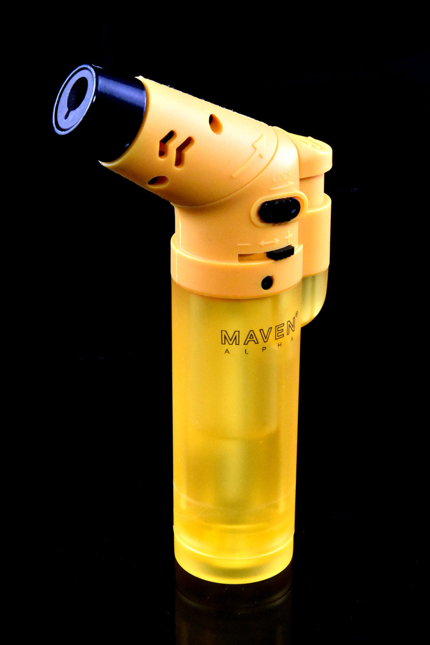15 Pc Maven Alpha Transparent Torch Lighter Display - L0259 | Wholesale ...