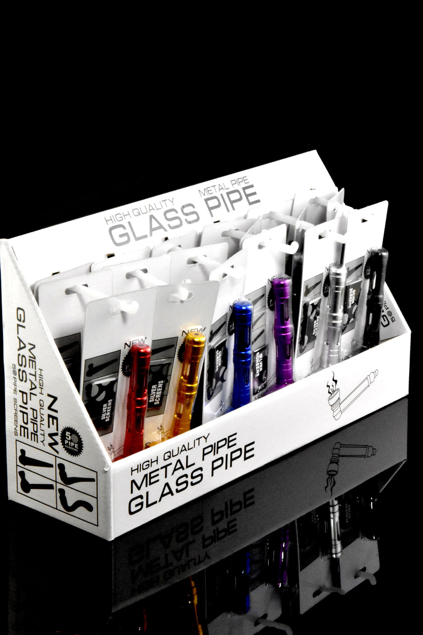 Metal/Glass Pipe Gift Set with Screens - MP259 | Bulk Smoke Shop Inventory