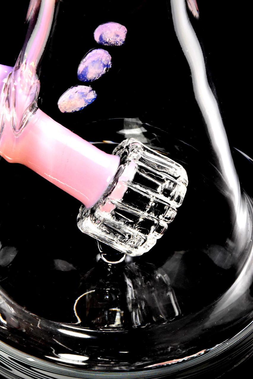 Small Stemless Gold Fumed Swirl GoG Beaker Dab Rig with Showerhead Perc ...
