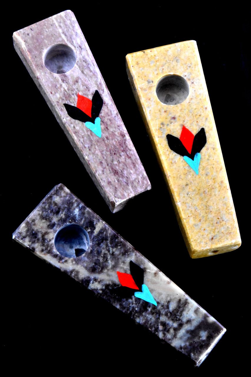 Painted Flower Stone Pipe - W0271 | Wholesale Cheap Smoking Pipes