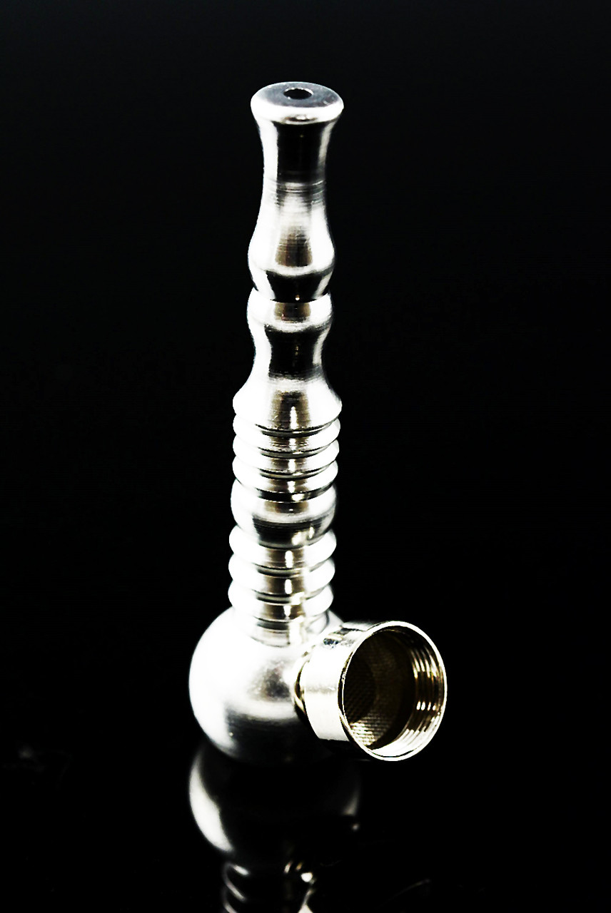 Silver Standing Metal Pipe - MP127 | Bulk Hand Pipes