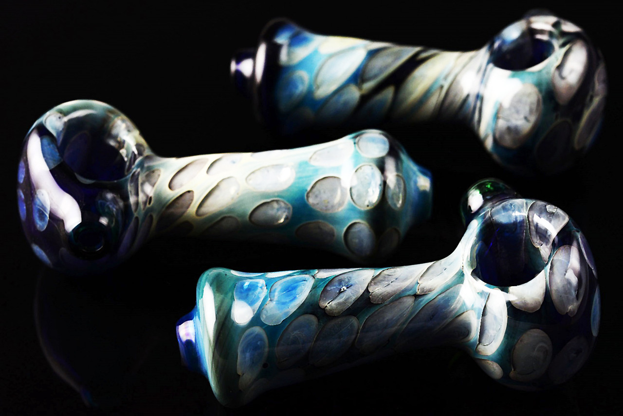 Thick Silver Fumed Bubble Glass Pipe - P837