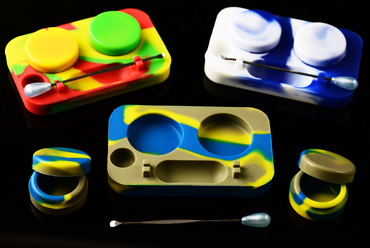 Colorful Silicone Dab Tray Set - J0144 | Dabbing Wholesale