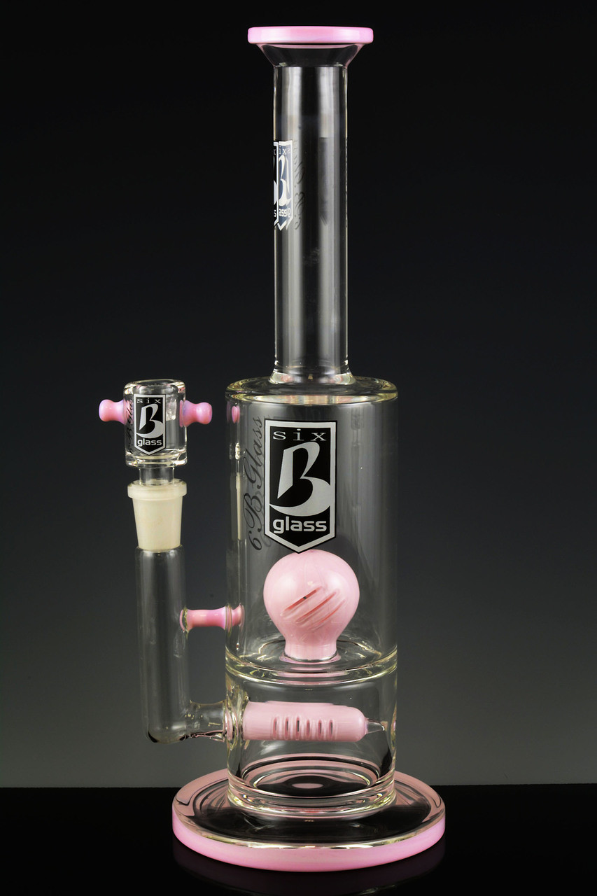 Pink Stemless GoG Water Pipe with Inline and Sphere Percs - WP964