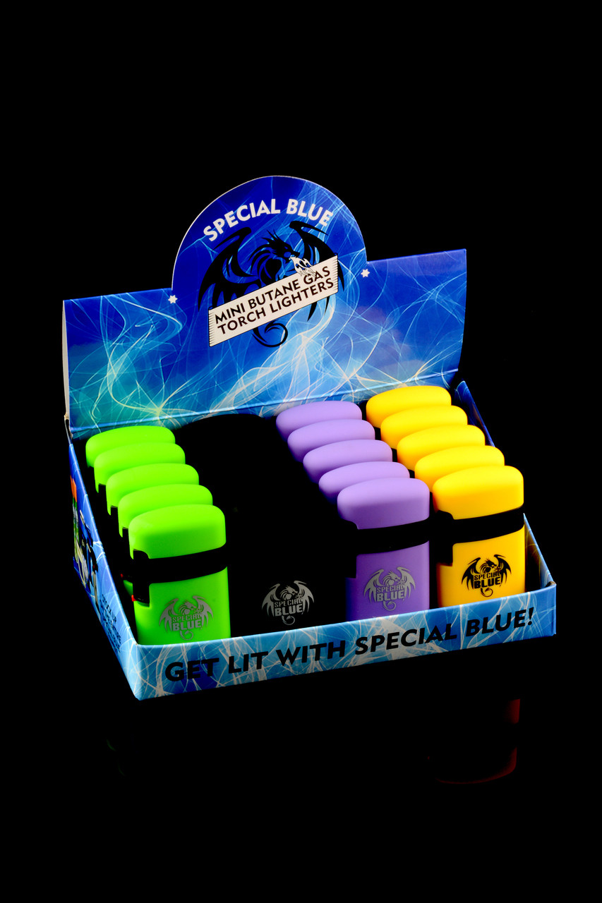 20 Pc Special Blue Classic Double Rubber Torch Lighter Display - L0170 ...
