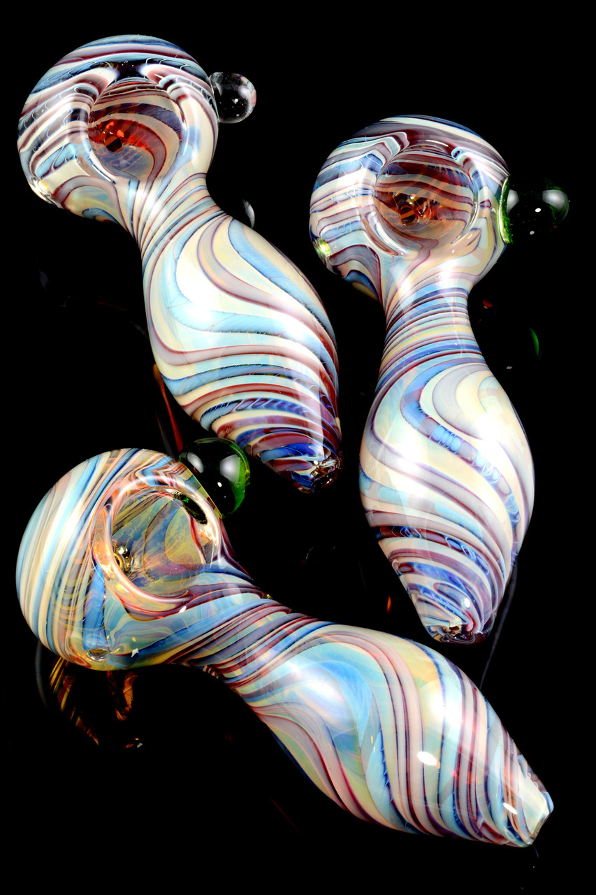 Silver Fumed Swirl Glass Pipe - P1839 | Wholesale Smoking Supplies