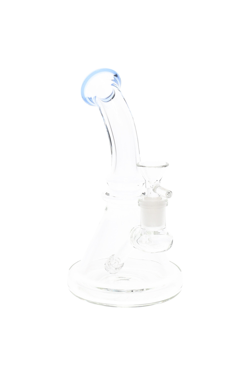 7" Clear Glass on Glass Stemless Beaker Water Pipe with Matrix Stem ...