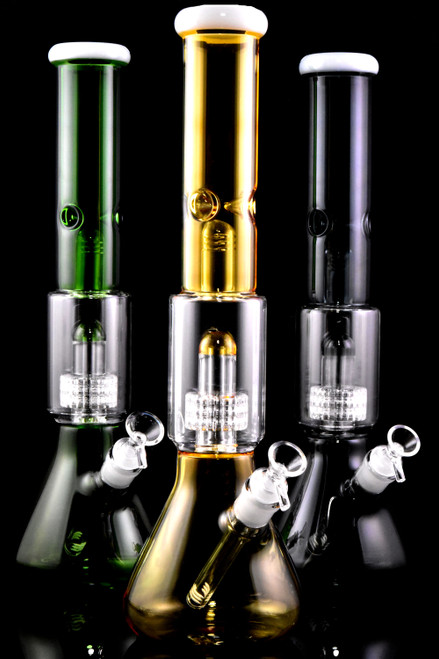 Large Colored Glass on Glass Beaker Water Pipe with Multi Percs ...