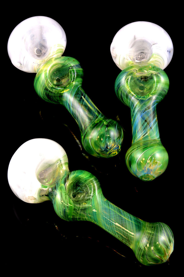 Thick Double Bowl Glass Pipe - P1226 | Wholesale Dry Herb Pipes
