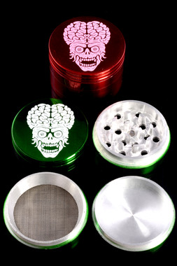 50mm 4 Pc Colored Skull Aluminum Grinder - G0310 | Wholesale Cheap Weed ...