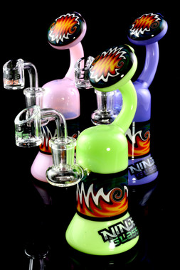 Large Ninja Sherlock Reverse GoG Dab Rig Bubbler - B1129 | Wholesale ...
