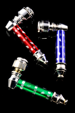 Diamond Cut Metal Pipe with Cap - MP193 | Wholesale Head Shop Distributor