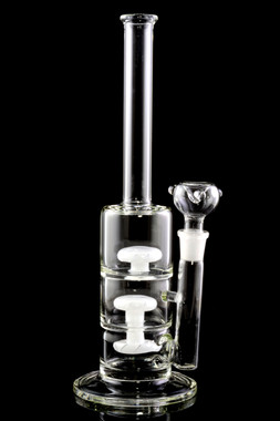 Large Clear Stemless GoG Straight Shooter Water Pipe with Triple Percs ...