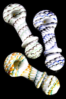 White Multicolor Netted Glass Pipe - P2453 | Wholesale Pipes