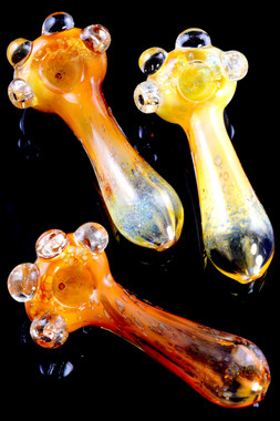 Thick Gold Fumed Bubbles Glass Pipe - P2505 | Bulk Hand Pipes