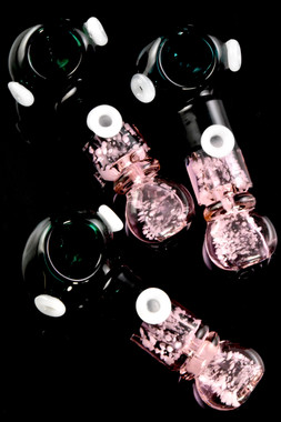 Pink and Teal Colored Frit Glass Pipe - P2722 | Wholesale Spoon Pipes