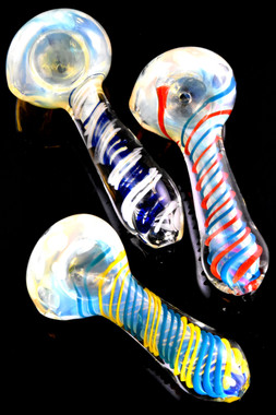 Color Changing Multicolor Swirl Striped Glass Pipe - P2786 | Bulk Hand ...