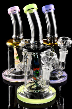 Small Neon Bent Neck Straight Shooter GoG Water Pipe with Fish Perc ...