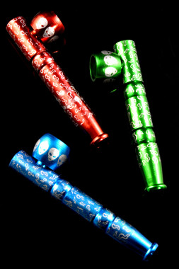 Small Colored Metal Pipe with Design - MP252 | Wholesale Smoking Pipes