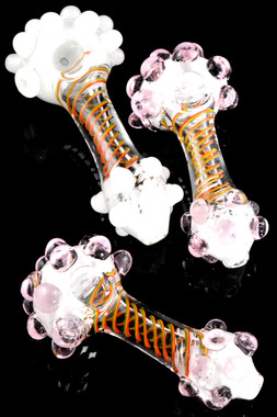 Thick Rasta Swirl Frit Marbles Glass Pipe - P2835 | Wholesale Hand Pipes