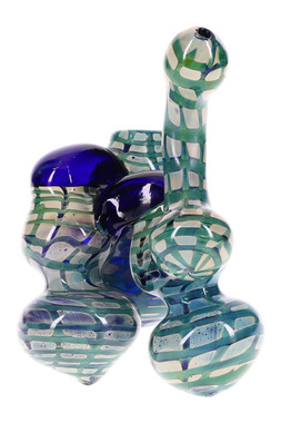 Silver Fumed Net Triple Chamber Sherlock Glass Bubbler - B1393 ...
