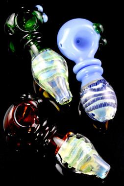 Silver Fumed Color Changing Striped Ring Glass Pipe - P2911 | Bulk ...