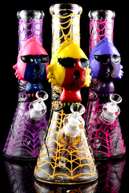 Medium Clear GoG Spider Web Beaker Water Pipe - WP2978 | Wholesale Head ...